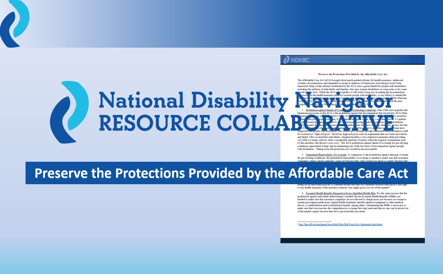 ACA Disability Navigator Health Insurance Enrollment Resources | NDNRC